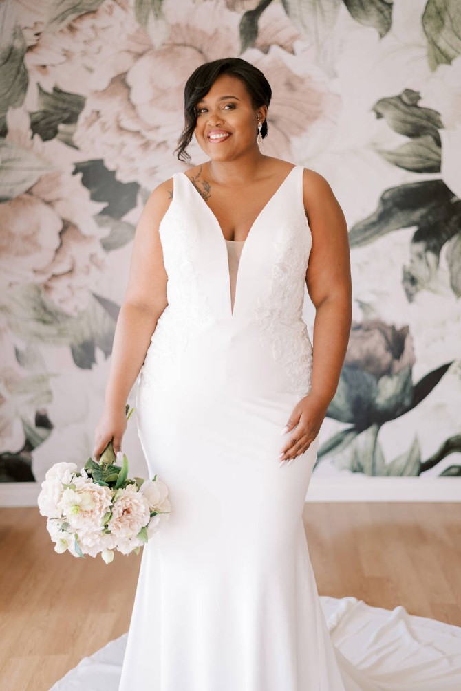 Plus Size Clean Crepe Wedding Dress
